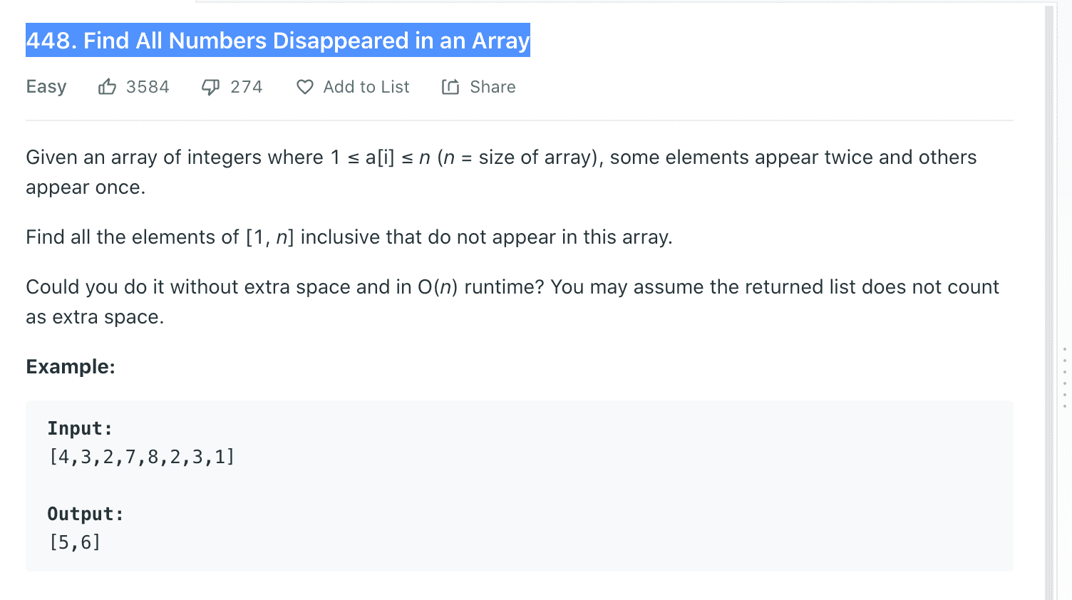 Leetcode 448 Find All Numbers Disappeared In An Array Thedeployguy